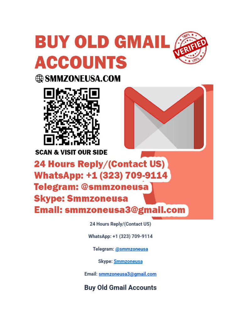 Buy Old Gmail Accounts | PDF | Gmail | Email Spam