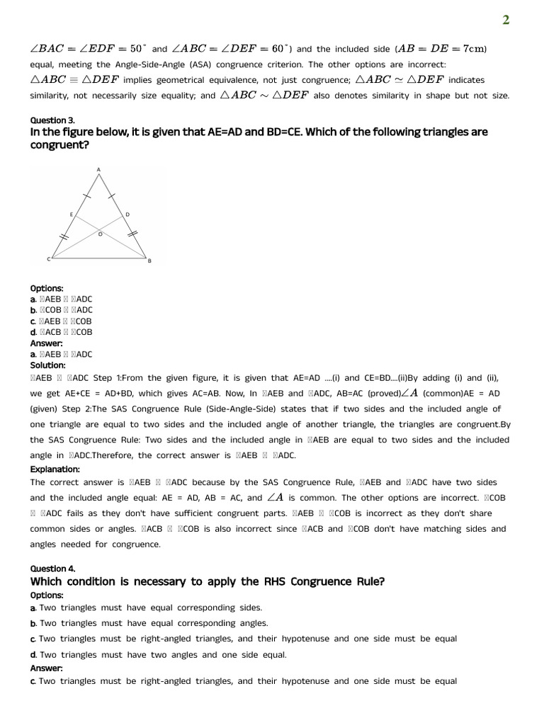 Triangle Congruence Rules Explained | PDF