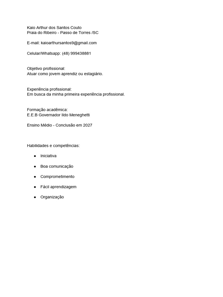 Co%Cc%81pia de Curri%Cc%81culo Kaio Arthur.pdf | PDF