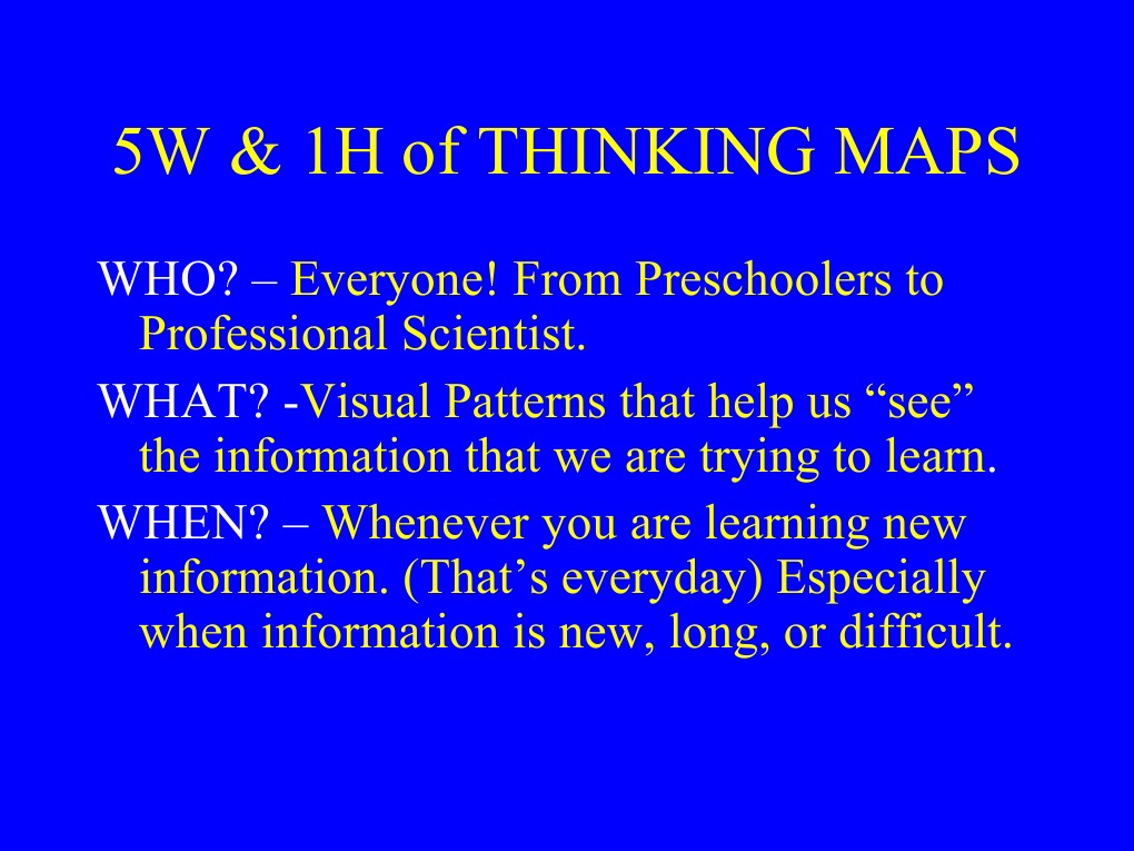 5W & 1H of Thinking Maps: WHO? - What? - When? | PDF