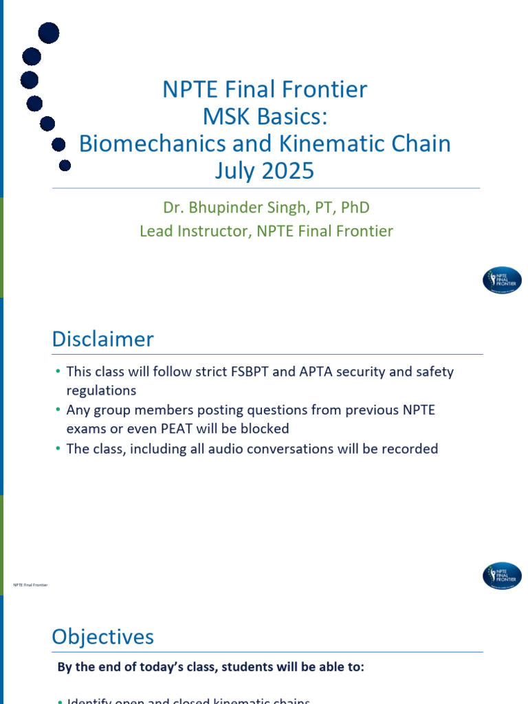 NPTE MSK Biomechanics Overview | PDF | Anatomical Terms Of Motion | Hip