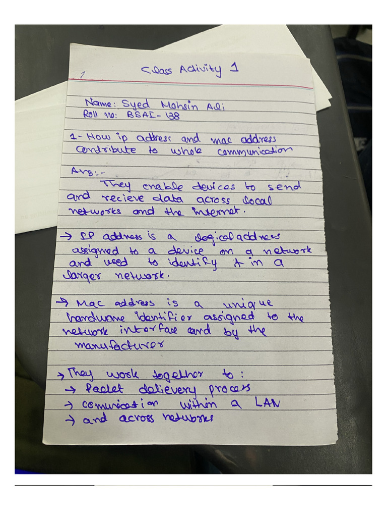 Class activity 1 bsai-138 | PDF