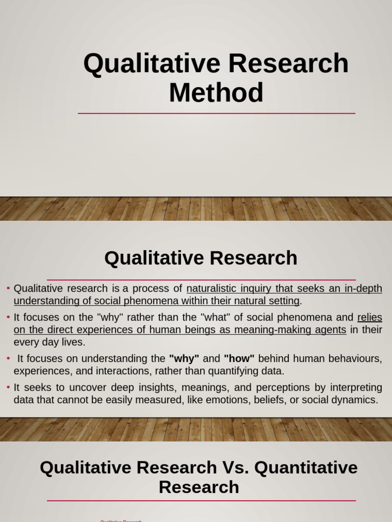 Understanding Qualitative Research Methods | PDF | Qualitative Research ...