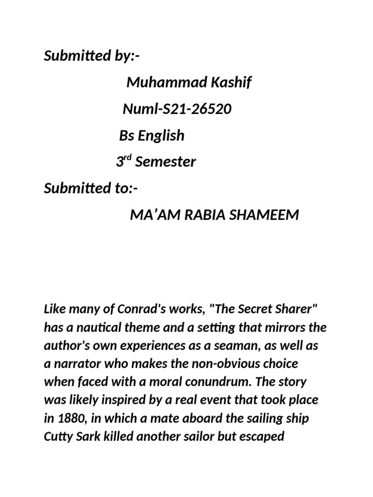 Short Fiction Ass. Kashif | PDF