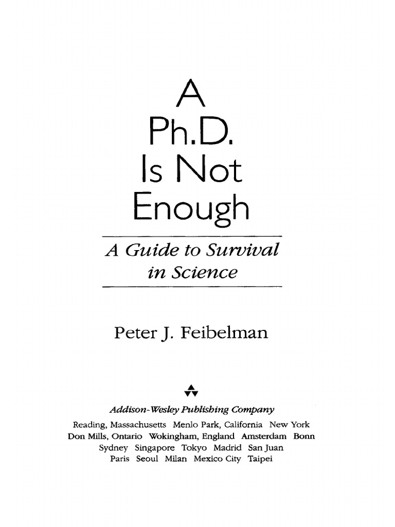A PHD Is Not Enough | PDF