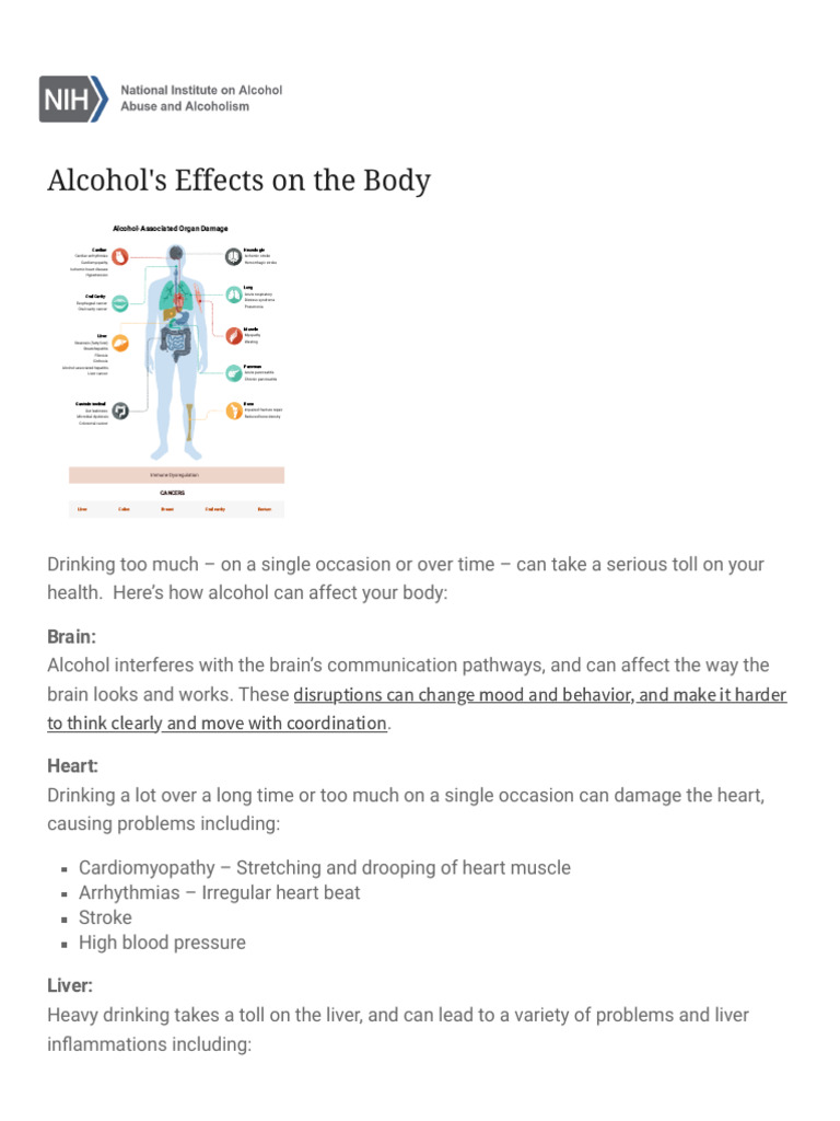 Alcohol's Effects On The Body - National Institute On Alcohol Abuse and ...