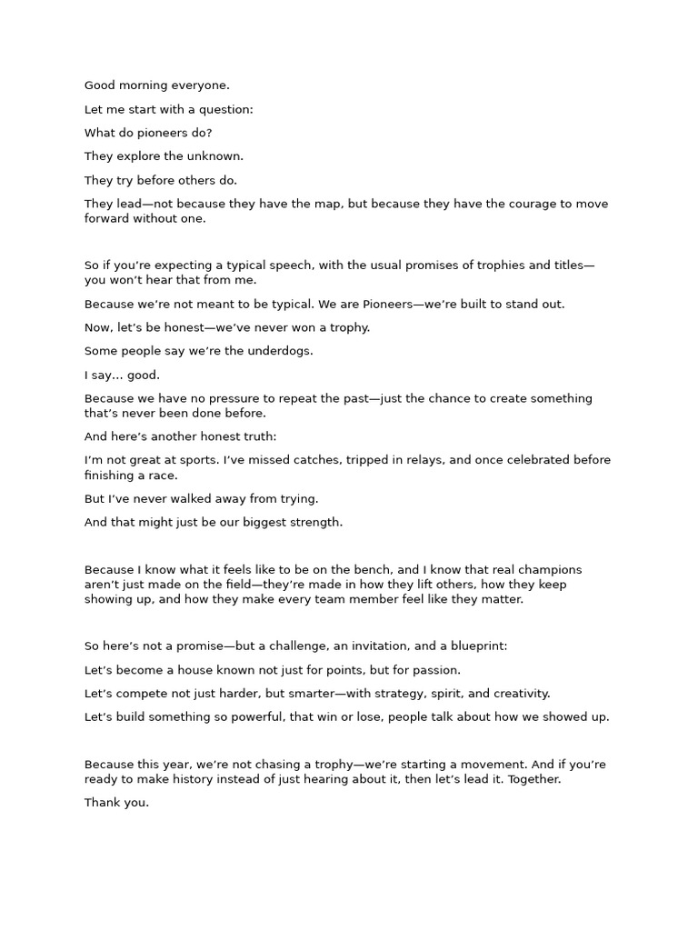 Speech for school captain | PDF