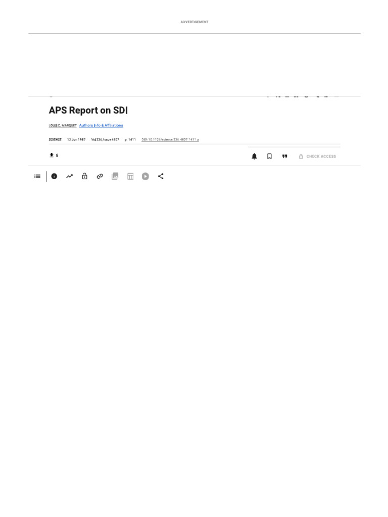 Science - APS Report On SDI | PDF