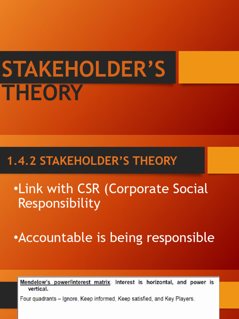 Stakeholders Theory | PDF