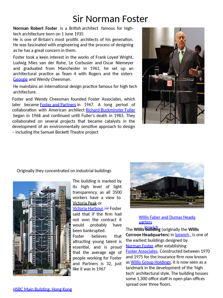 Iconic Buildings by Norman Foster | PDF | Architectural Design ...