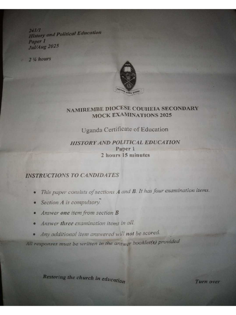 Namirembe History 2025 Mocks Compressed Medium | PDF