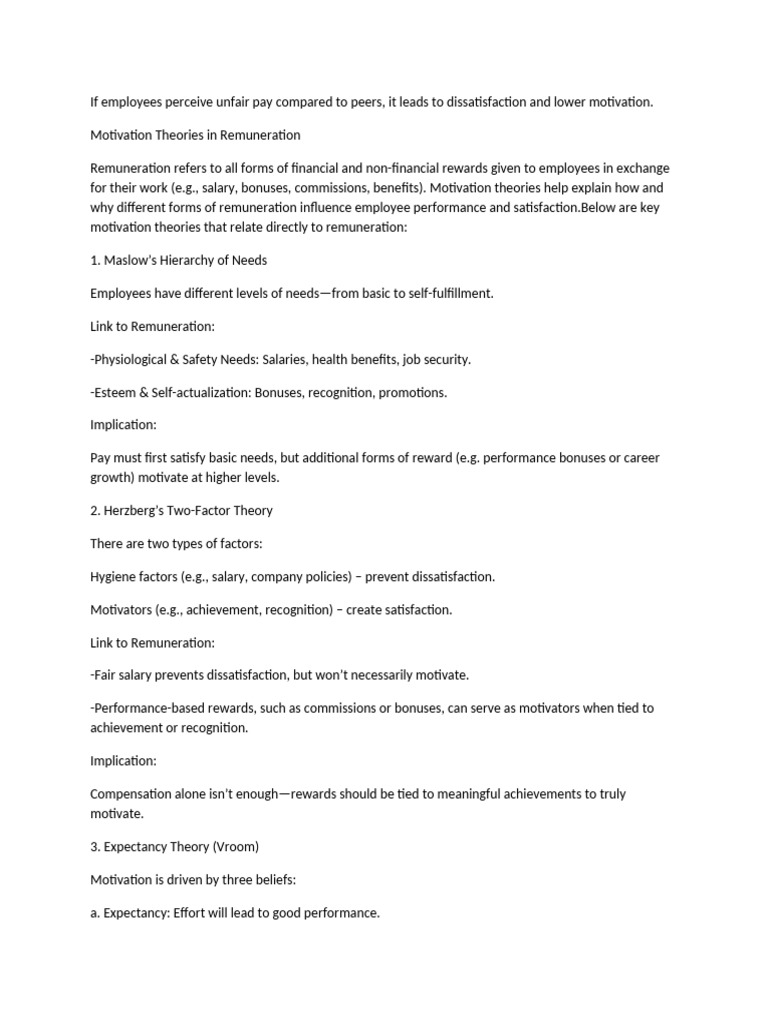Remuneration and Employee Motivation | PDF | Motivational | Motivation