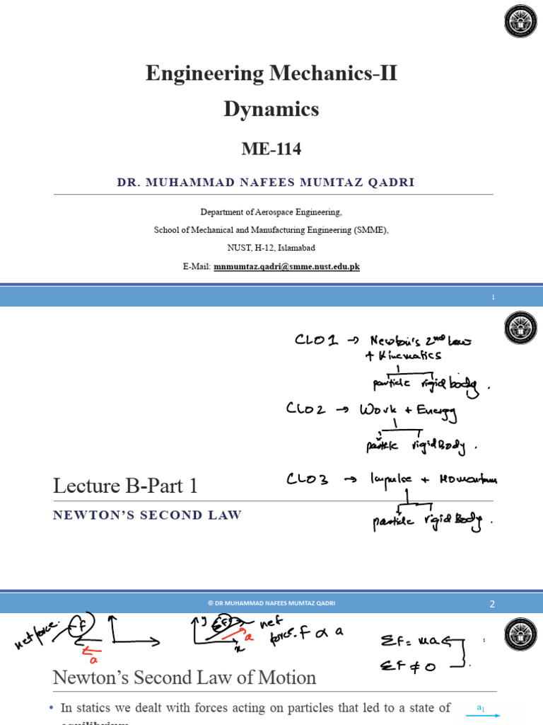 Newton's Second Law in Dynamics | PDF | Force | Potential Energy