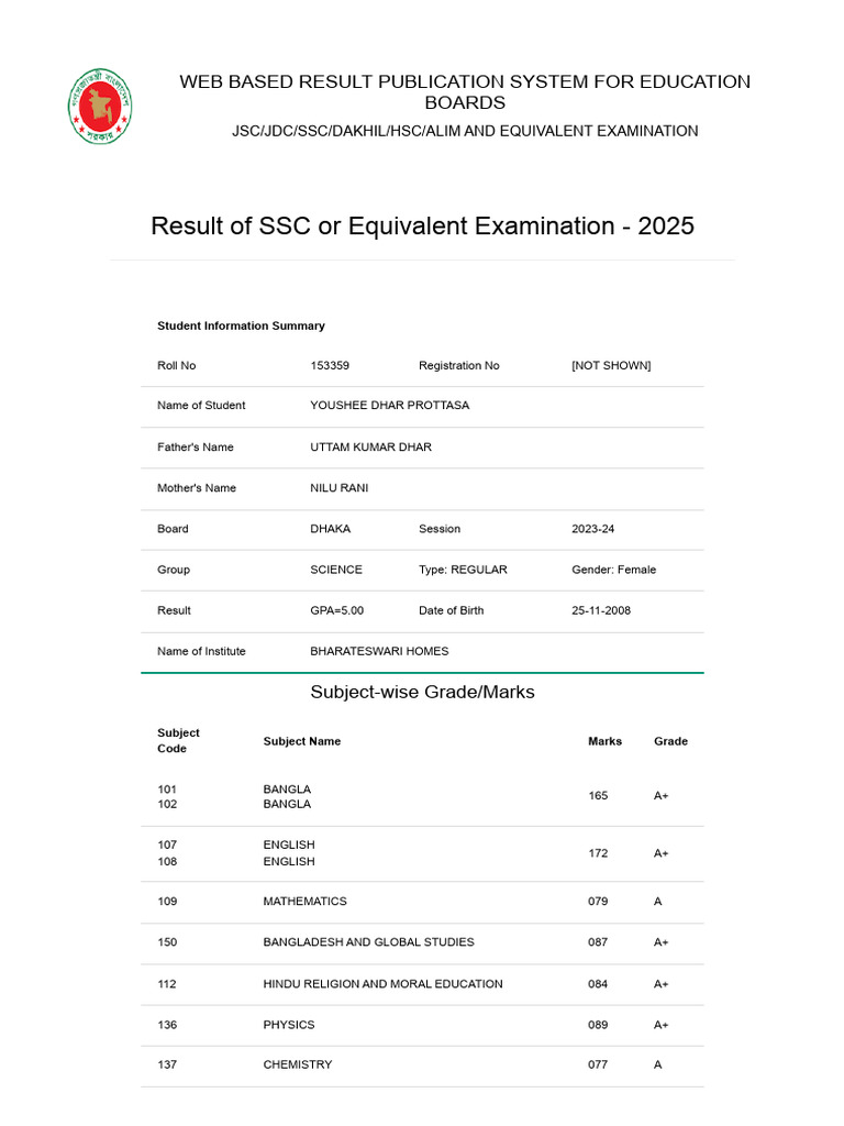 Web Based Result Publication System For Education Boards | PDF