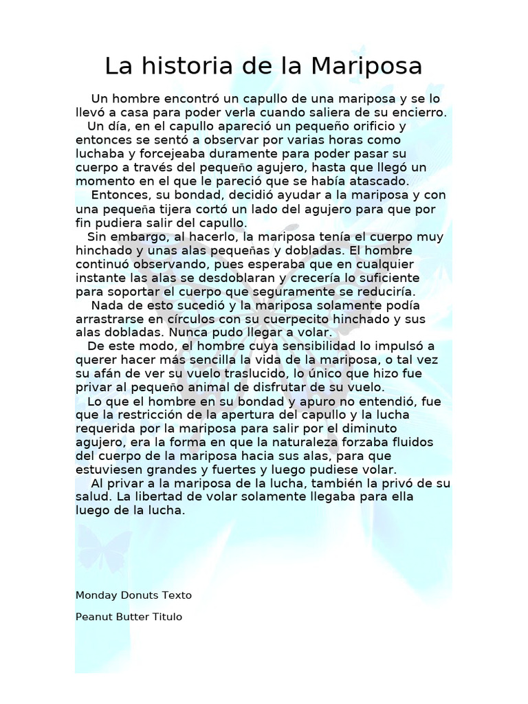 La lección de la mariposa | PDF