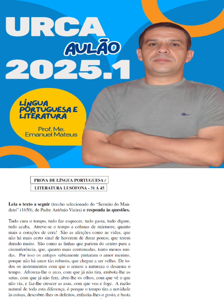 Aulão Língua Portuguesa Urca 2025.1 | PDF