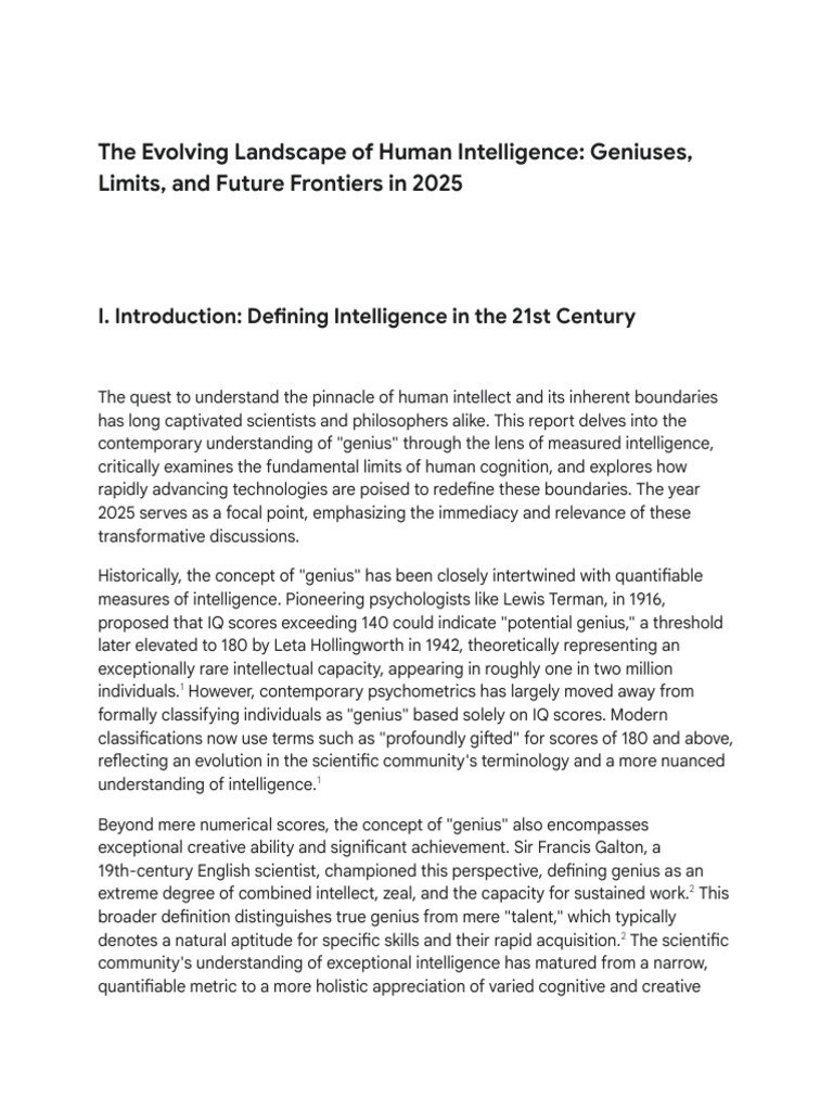 Human Intelligence Trends and Geniuses 2025 | PDF | Intelligence ...