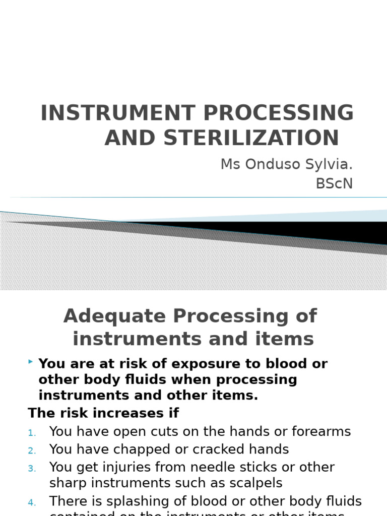 Steps for Safe Instrument Processing | PDF | Sterilization ...
