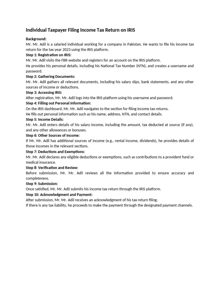 Filing Income Tax on IRIS: A Guide | PDF | Taxes | Income Tax