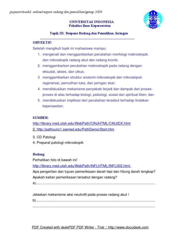 Prakt 3 IDK2 Respon Radang Pemulihan Jaringan | PDF