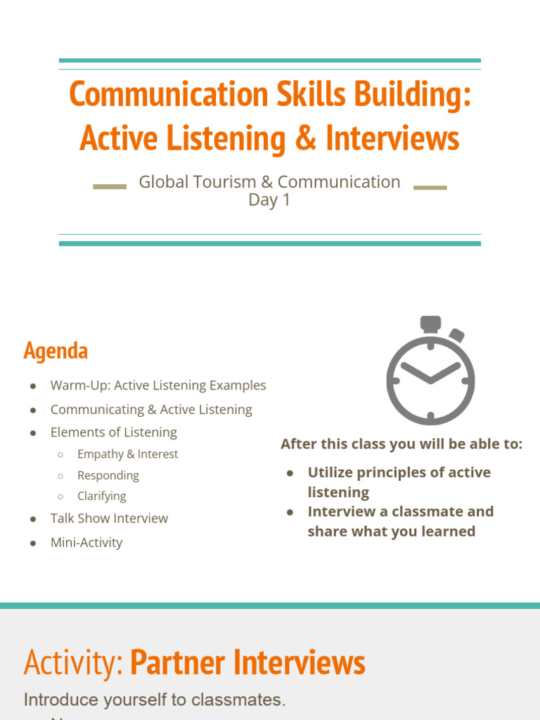 1CSB - Active Listening Interviews | PDF | Psychological Concepts ...