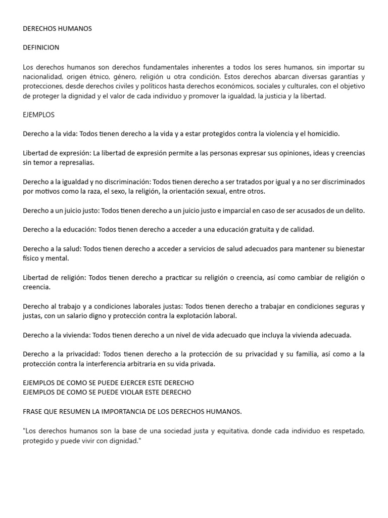 Derechos Humanos Tarea Jhonathan | PDF