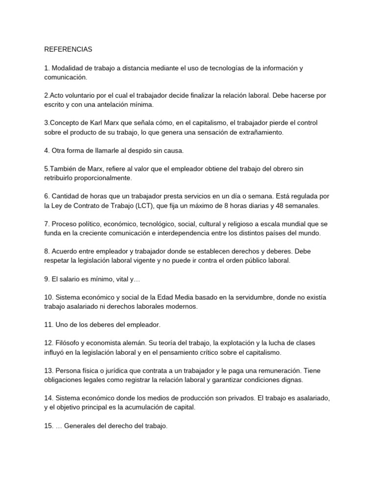 Referencias Crucigrama Tyc | PDF