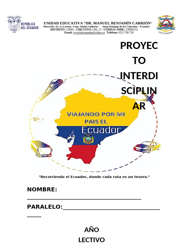 Caratula Proyecto Interdisciplinar | PDF