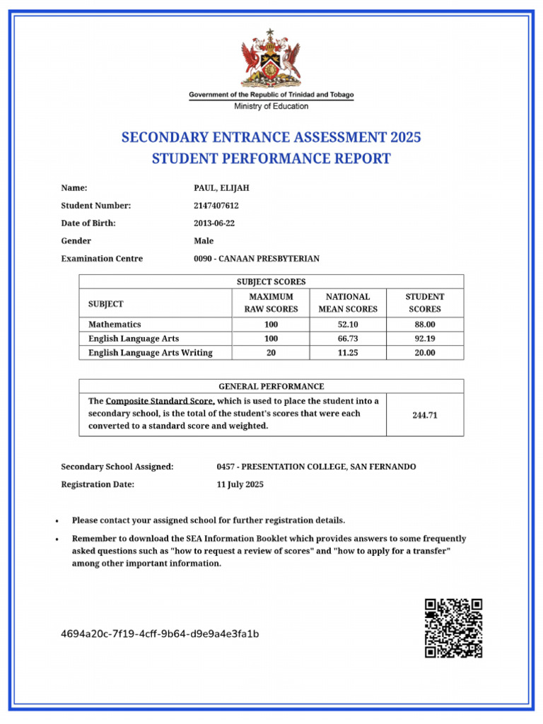SEA Results 2025 | PDF