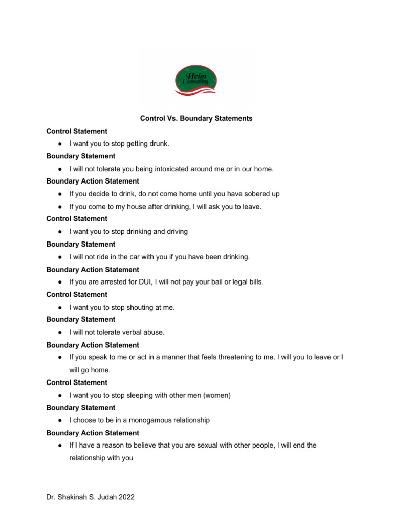 Control vs. Boundary Statements Explained | PDF