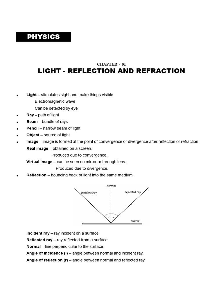 Light – Reflection & Refraction [CN] | PDF | Reflection (Physics) | Mirror