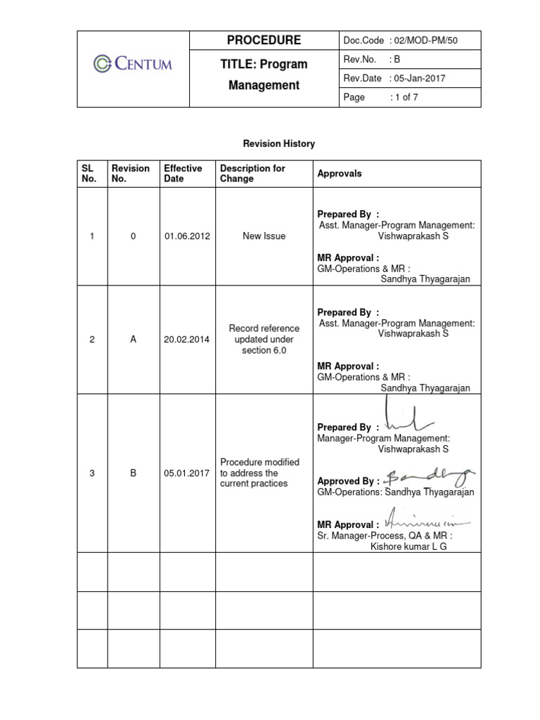 02 - MOD - PM - 50 Program Management - Rev B | PDF | Business