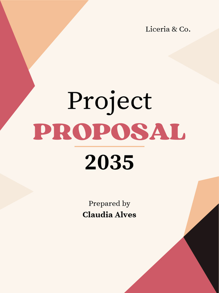 Cream Pink Creative Geometric Project Proposal Cover Page A4 PDF | PDF