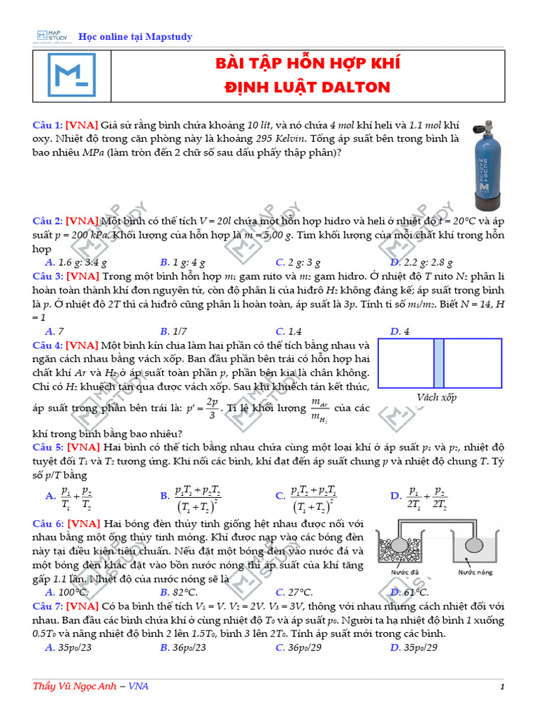 Tai Lieu Bai Toan Hon Hop Khi Dinh Luat Dalton 1752837415437 | PDF