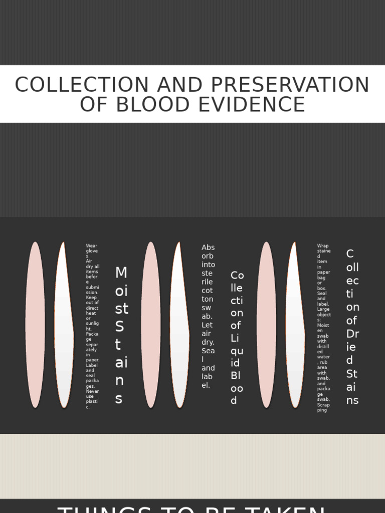 Collection and Preservation of Blood Evidence | PDF | Forensic Science ...