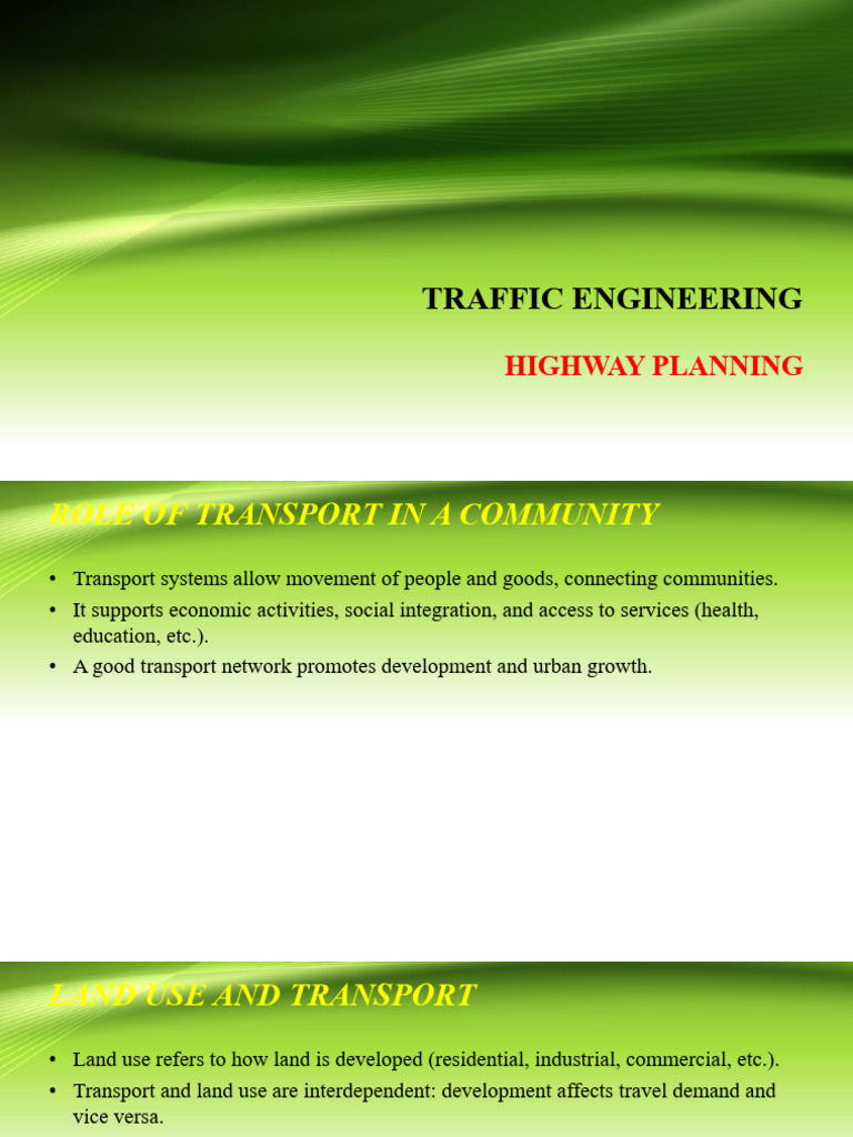 Traffic engineering presentation | PDF | Parking | Transport