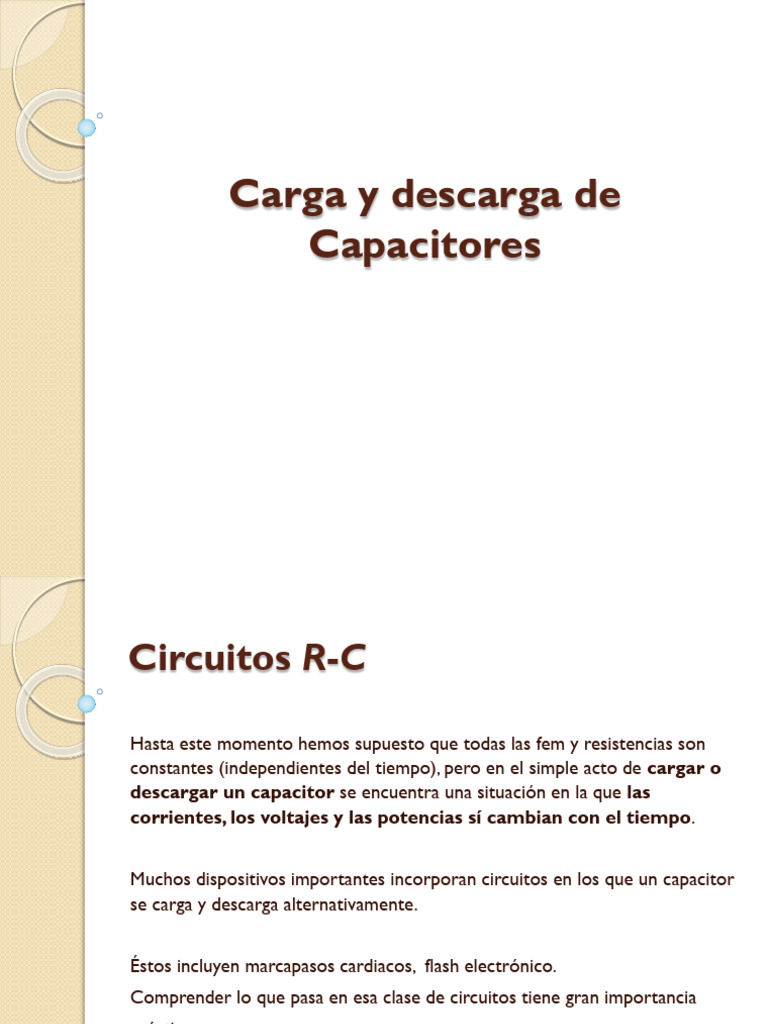 Carga y Descarga de Capacitor | PDF | Red eléctrica | Condensador