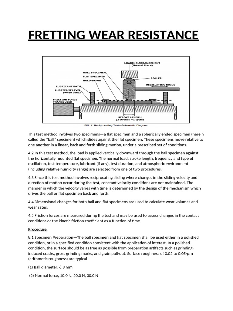 Fretting Wear Resistance | PDF | Friction | Wear