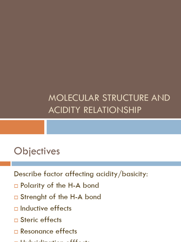 Acidity Relationship With Their Structure | PDF | Chemical Bond ...