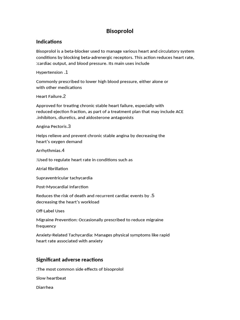Bisoprolol 4b Hospital-1 | PDF | Heart | Heart Failure