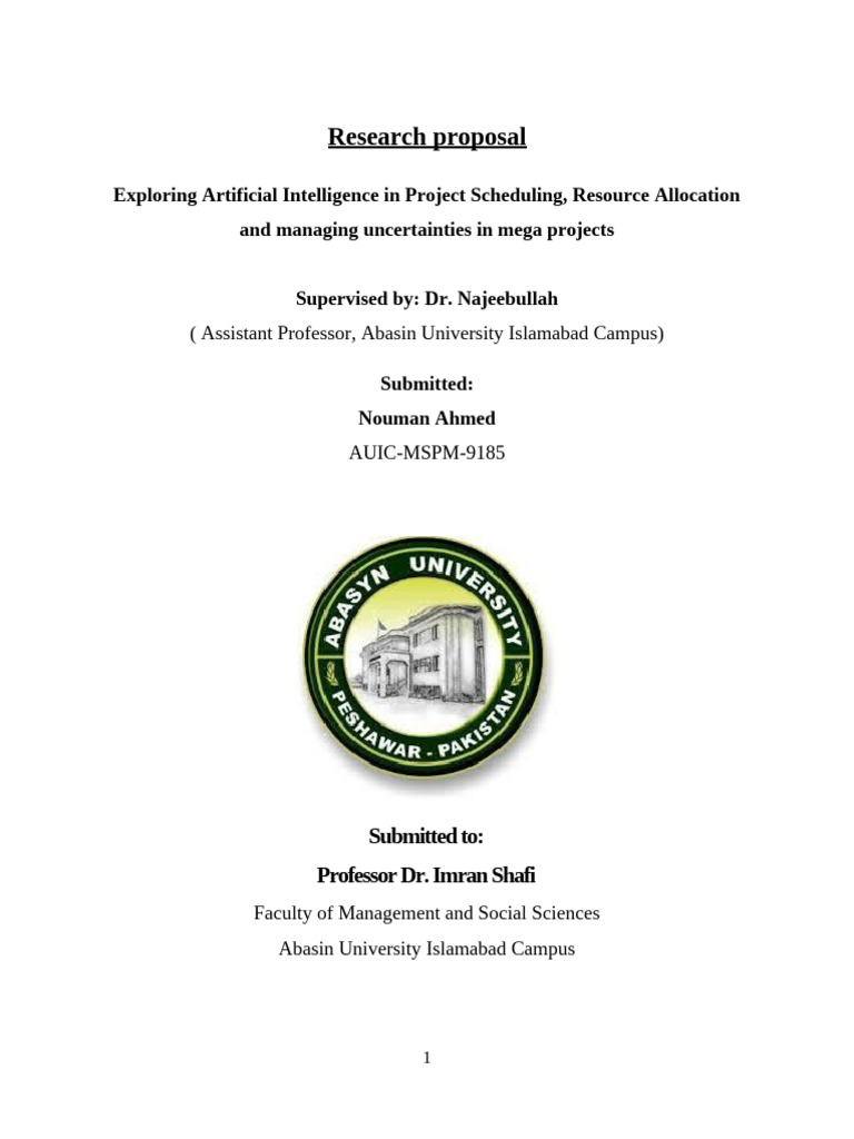 Research Proposal - Nouman Ahmed 9185 | PDF | Artificial Intelligence | Intelligence (AI ...