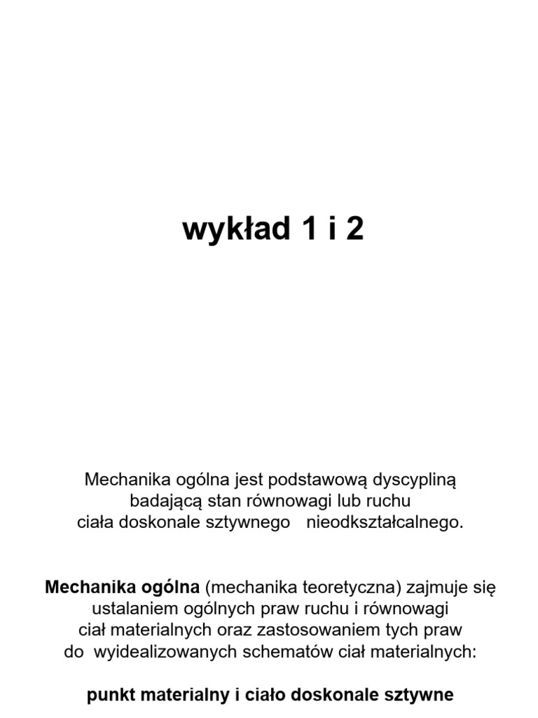 Mechanika 1 I 2 | PDF