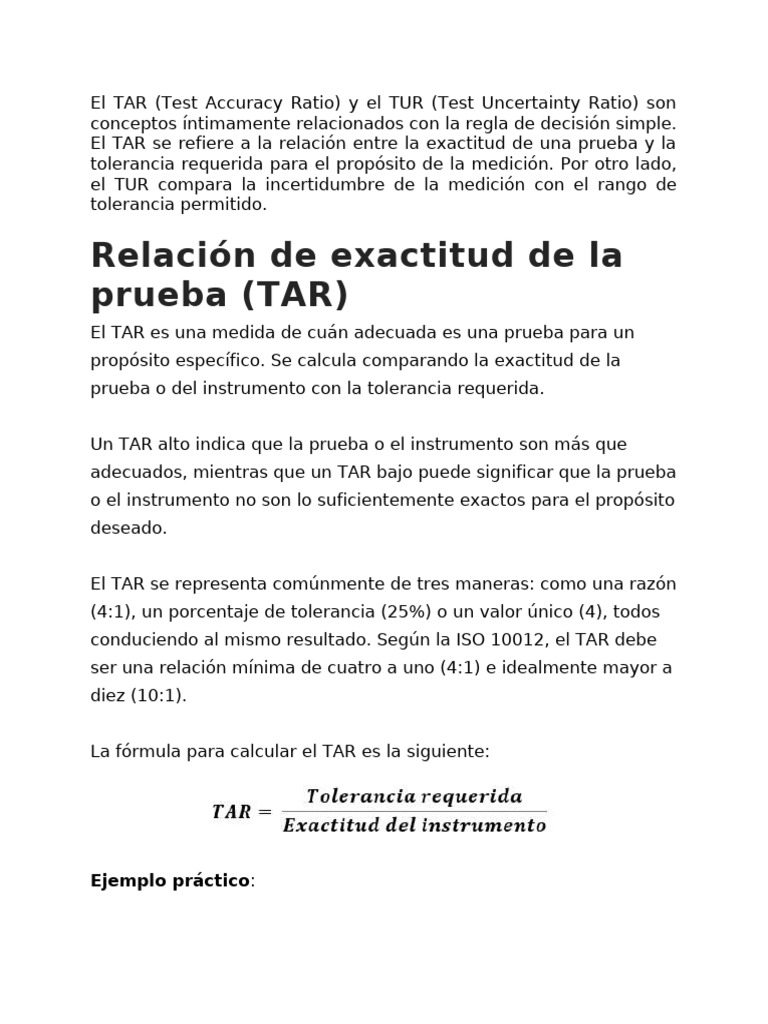 TAR Y TUR | PDF | Metrología | Medición