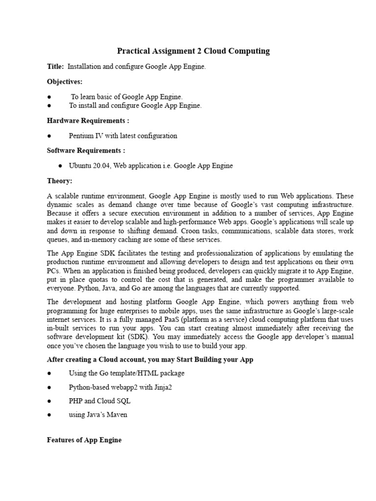 Practical Assignment 2 Cloud Computing | PDF | Cloud Computing | I Cloud