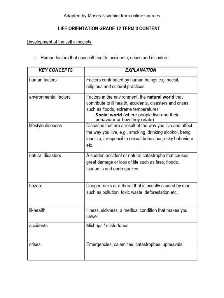 2025 Lo Gr12 Notes Term 3 | PDF | Psychological Trauma | Affirmative Action