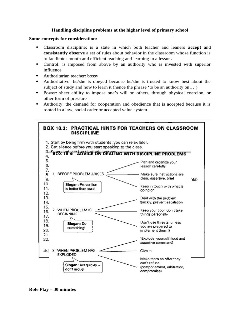 Practice - Handling Discipline Problems | PDF
