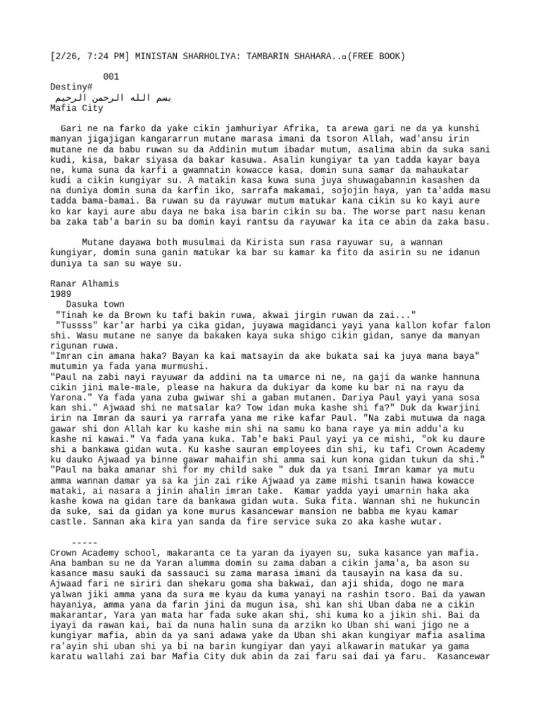 Tambarin Shahara | PDF