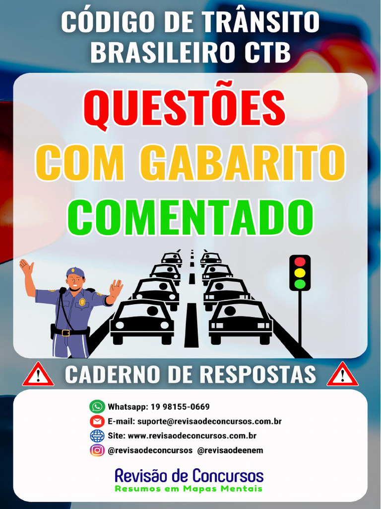 Gabarito e Comentarios Novo Ctb Atualizado | PDF | Tráfego