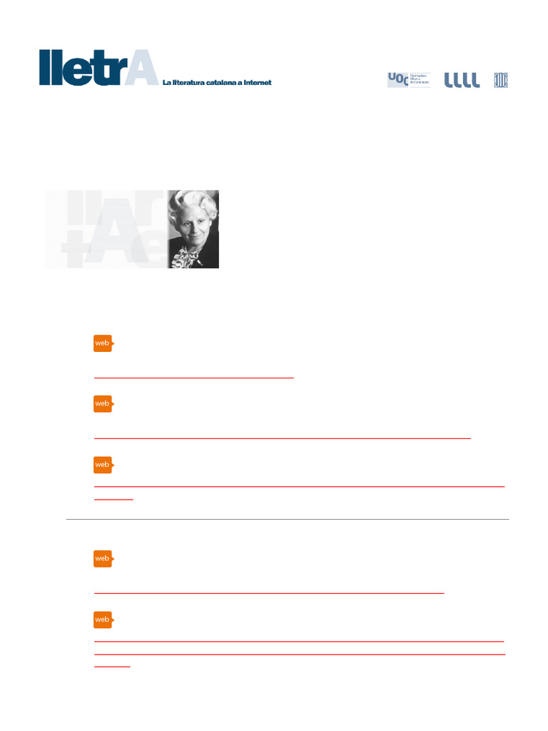 Mercè Rodoreda. Catalan Writer | PDF | Library Cataloging And ...