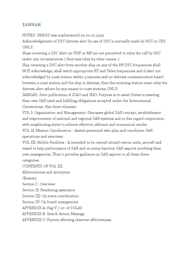 IAMSAR | Download Free PDF | Search And Rescue | Radio